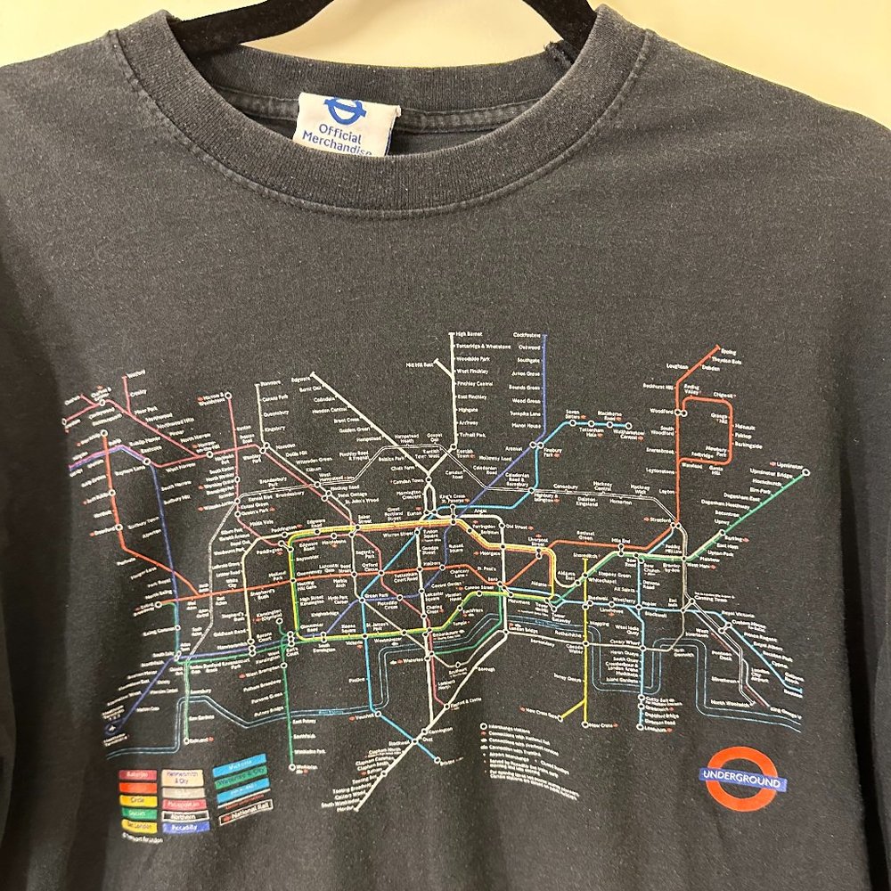 Vintage London Underground Map Tshirt - Gem
